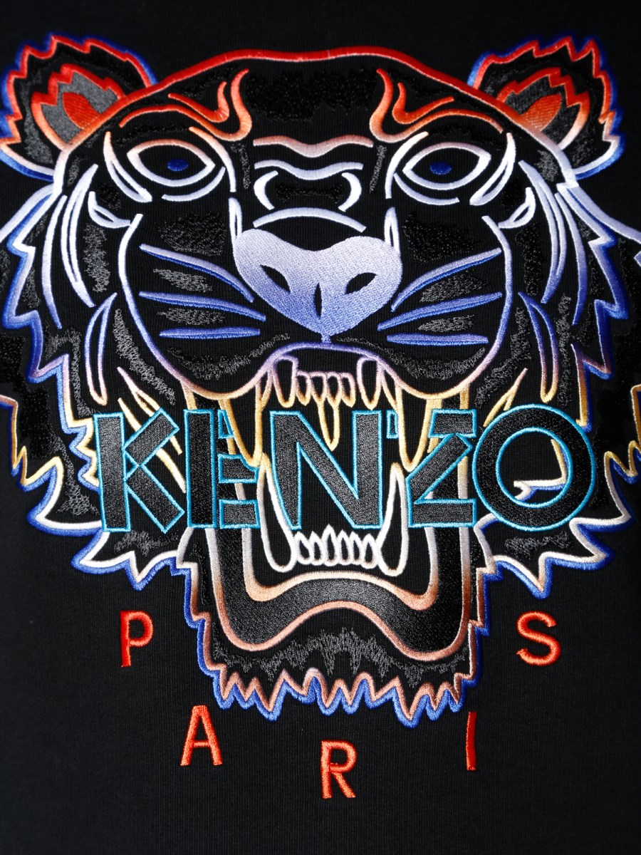 KENZO - FELPA GIROCOLLO IN COTONE CON TIGRE RICAMATA - Eleonora Bonucci