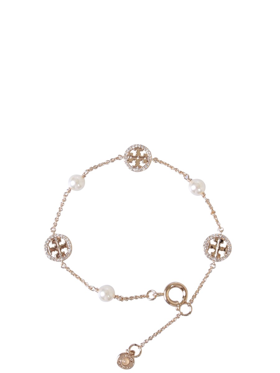 TORY BURCH CRYSTAL PEARL BRASS BRACELET Eleonora Bonucci