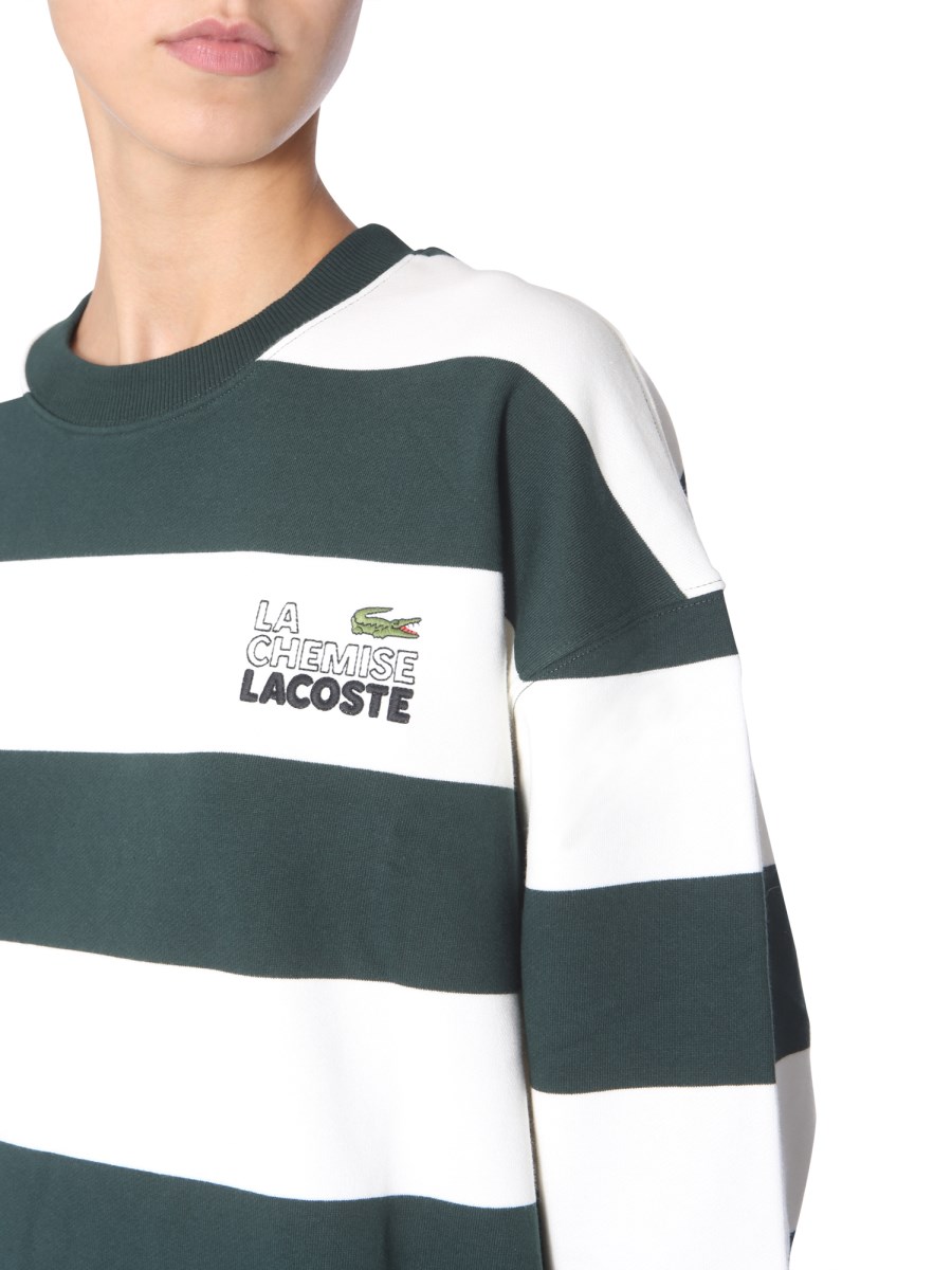 Lacoste Striped Cotton Sweatshirt Eleonora Bonucci