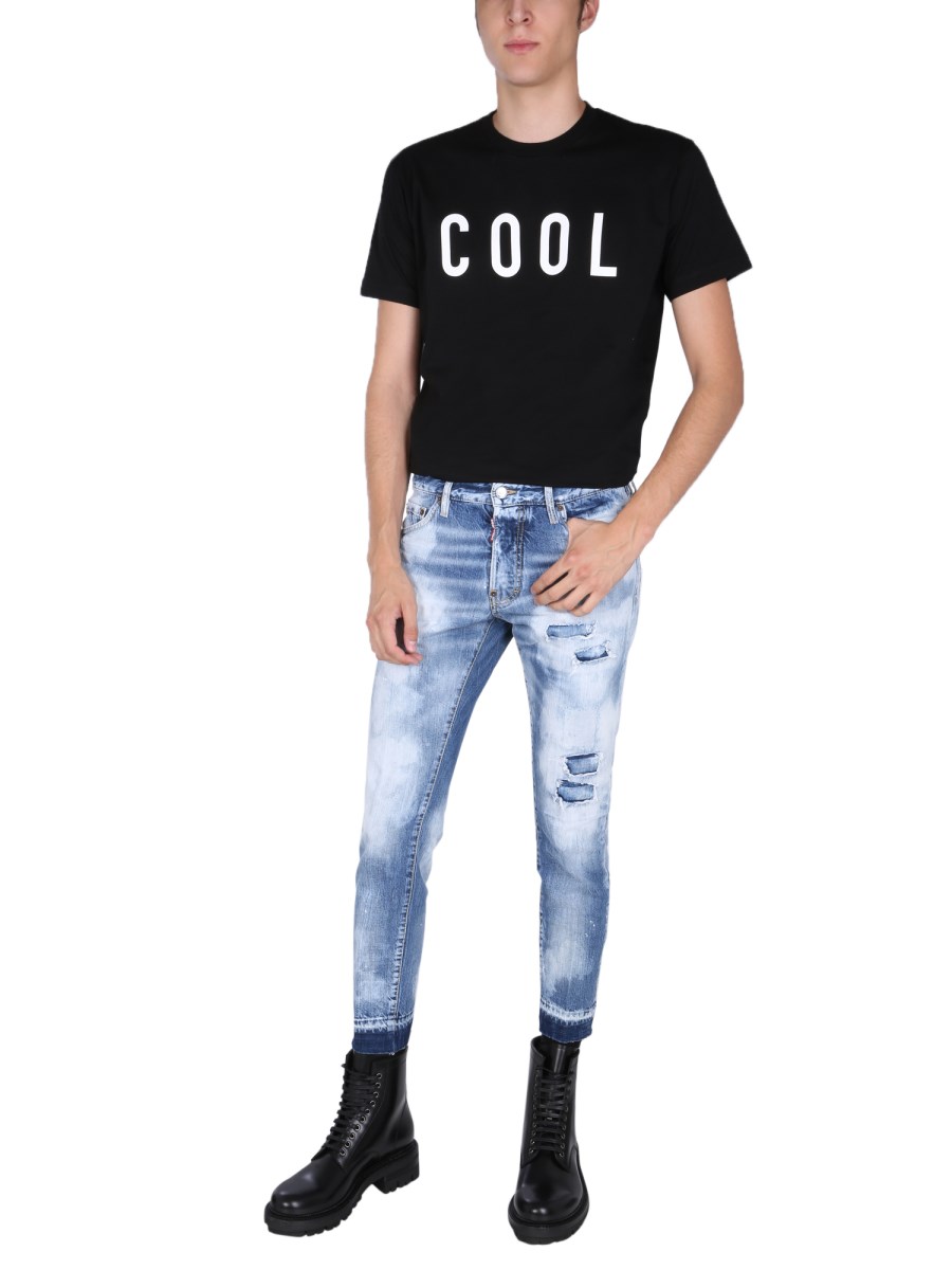 DSQUARED - COOL GUY FIT COTTON DENIM JEANS - Eleonora Bonucci