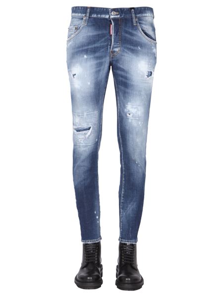 Dsquared Skater Fit Delave Effect Cotton Denim Jeans Men - Eleonora Bonucci