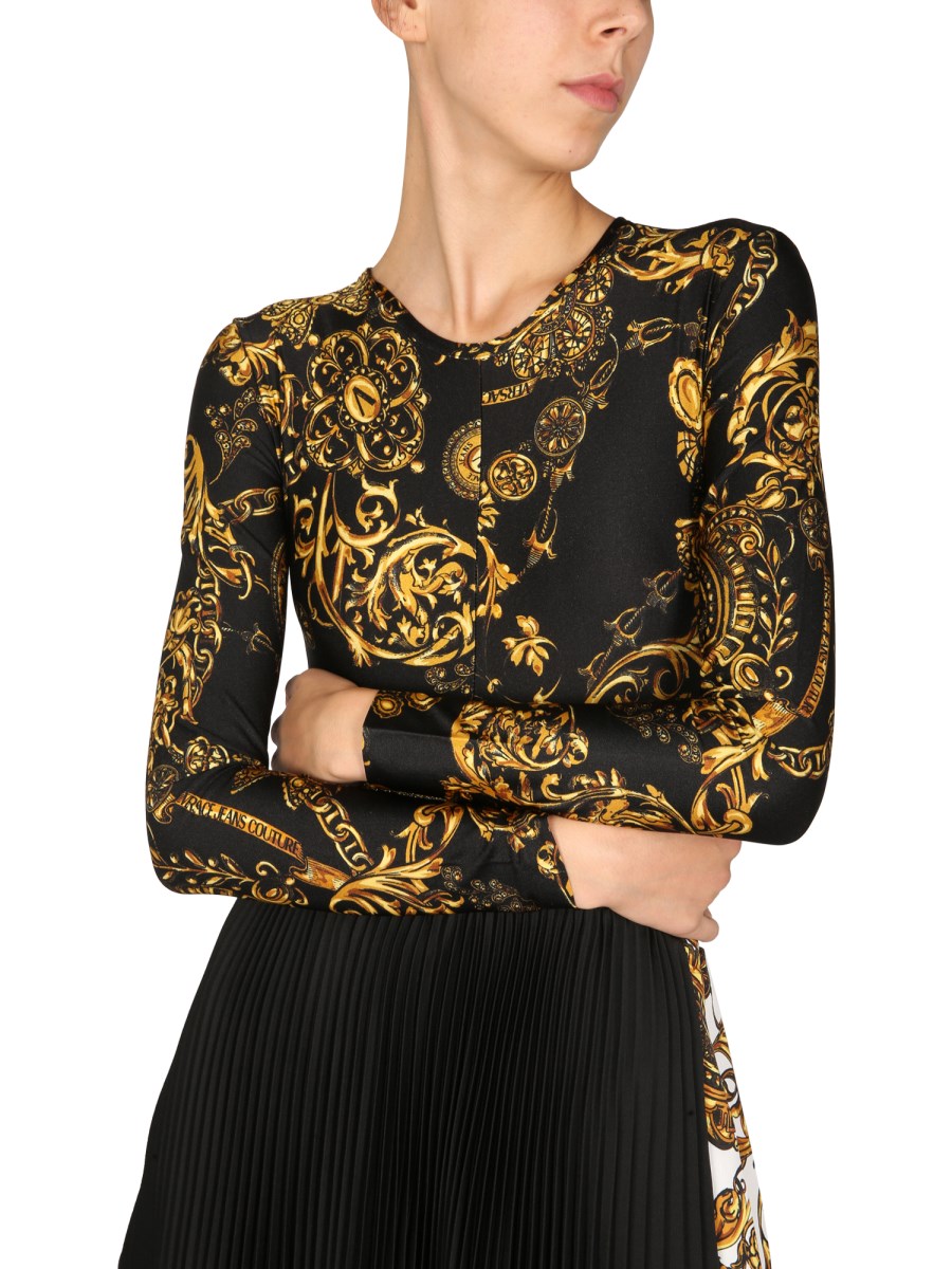 VERSACE JEANS COUTURE - LONG SLEEVE JUMPSUIT WITH BIJOUX VERSACE JEANS COUTURE - LONG SLEEVE JUMPSUIT WITH BIJOUX