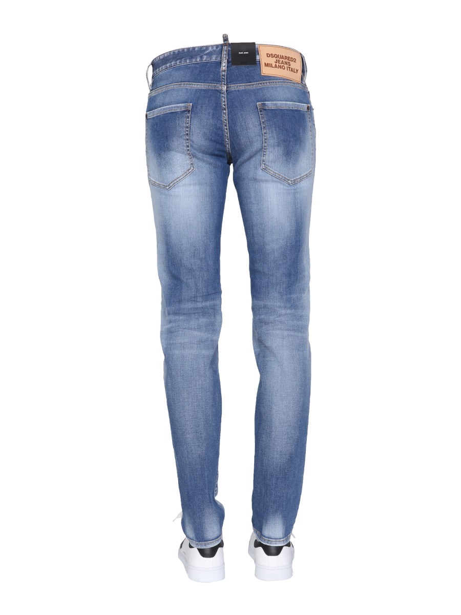 DSQUARED - SLIM FIT COTTON DENIM JEANS - Eleonora Bonucci