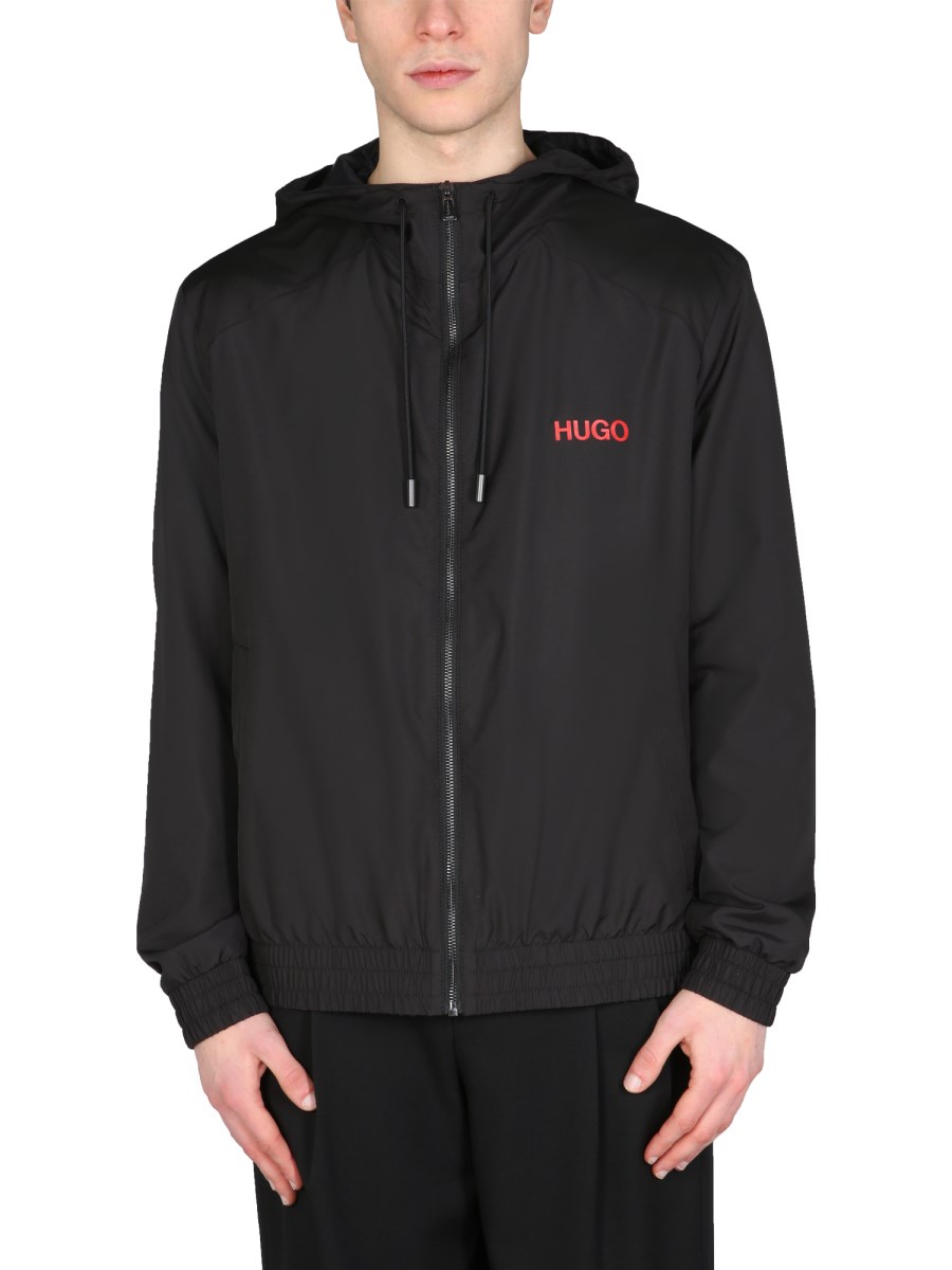 HUGO - TECHNICAL FABRIC JACKET WITH LOGO PRINT - Eleonora Bonucci