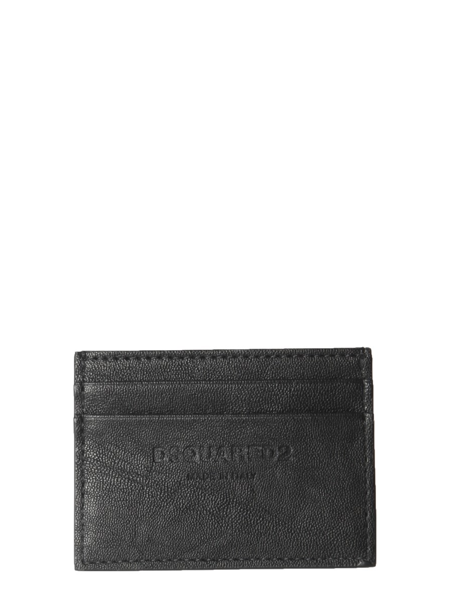 DSQUARED - LEATHER CARD HOLDER WITH 70'S SPORT LOGO - Eleonora Bonucci