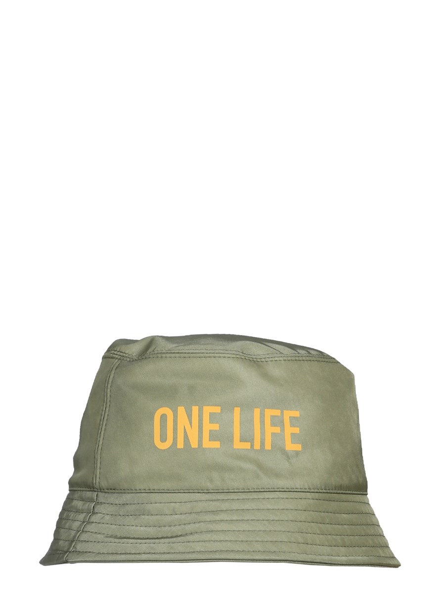 DSQUARED - ONE LIFE ONE PLANET PRINT RECYCLED NYLON BUCKET HAT ...