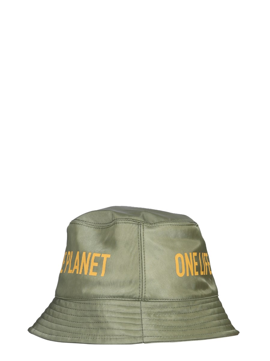 DSQUARED - ONE LIFE ONE PLANET PRINT RECYCLED NYLON BUCKET HAT ...