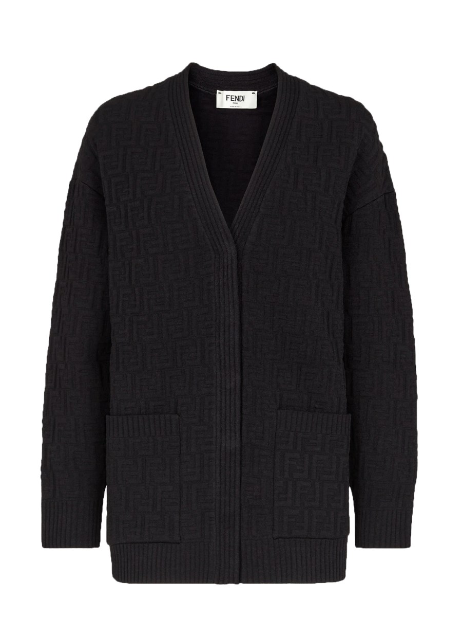 FENDI - BLACK VISCOSE CARDIGAN - Eleonora Bonucci