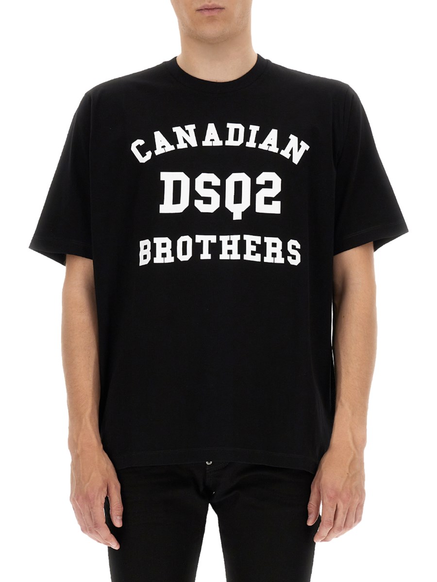 DSQUARED - COTTON T-SHIRT WITH LOGO PRINT - Eleonora Bonucci