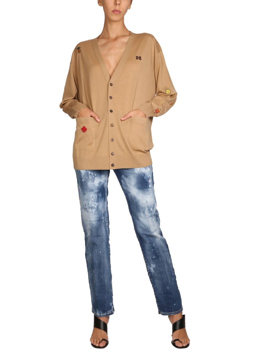 DSQUARED - DESTINATION UNKNOWN WOOL KNIT CARDIGAN - Eleonora Bonucci