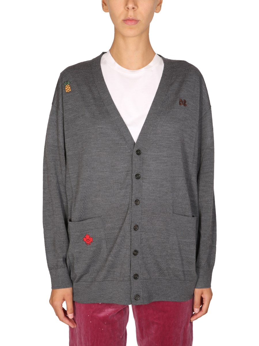 DSQUARED - DESTINATION UNKNOWN WOOL KNIT CARDIGAN - Eleonora Bonucci