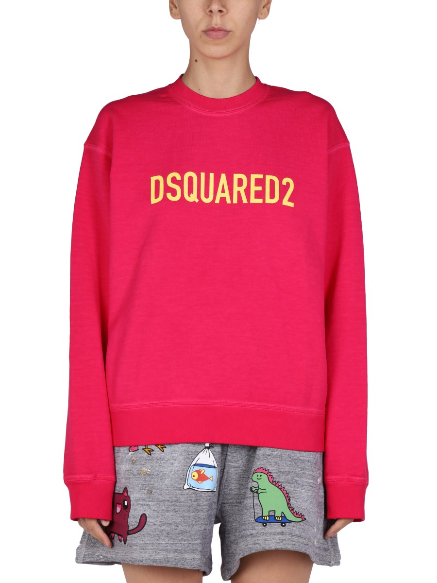 DSQUARED - COTTON SWEATSHIRT WITH LOGO PRINT - Eleonora Bonucci