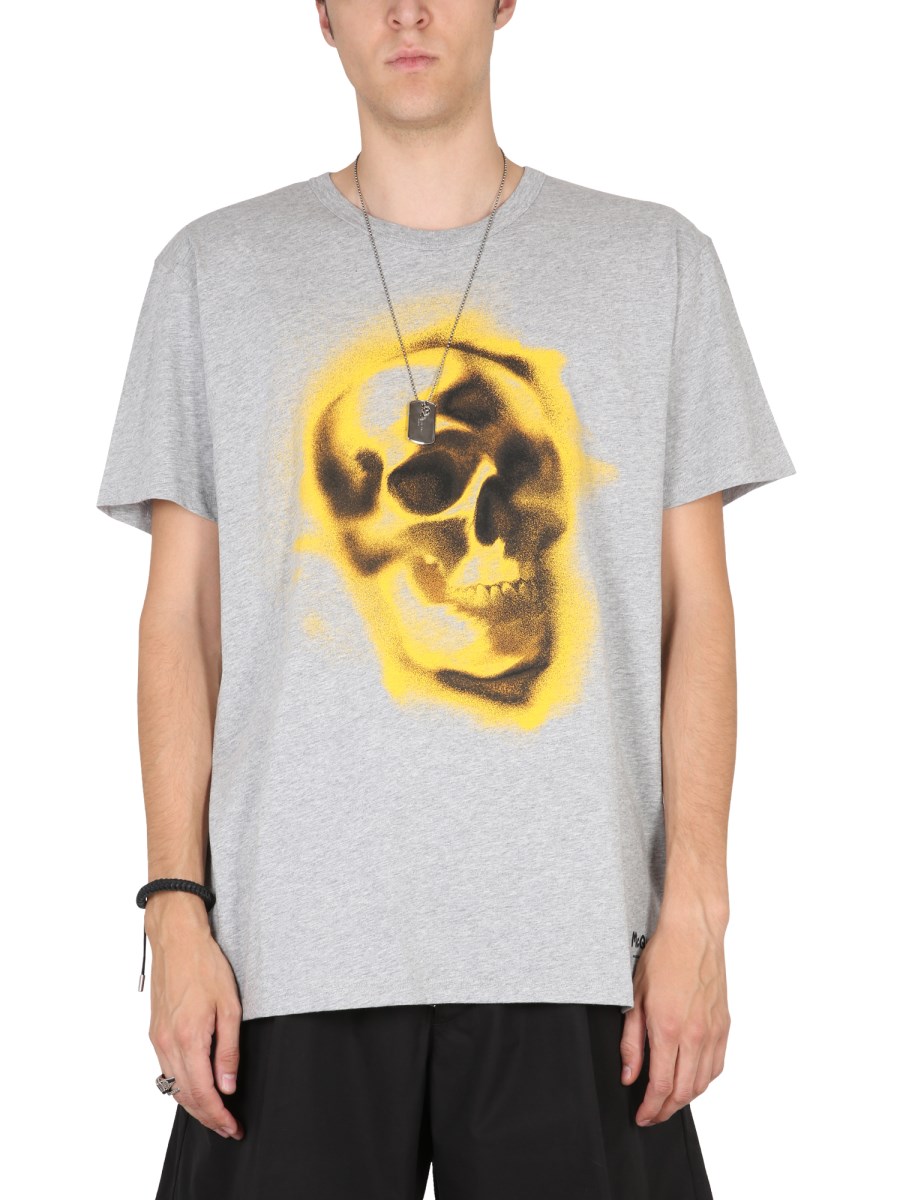 ALEXANDER McQUEEN - COTTON JERSEY "SILHOUETTE SKULL" T-SHIRT - Eleonora ...