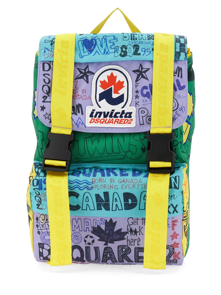 DSQUARED - WASHED NYLON INVICTA JOLLY BACKPACK - Eleonora Bonucci