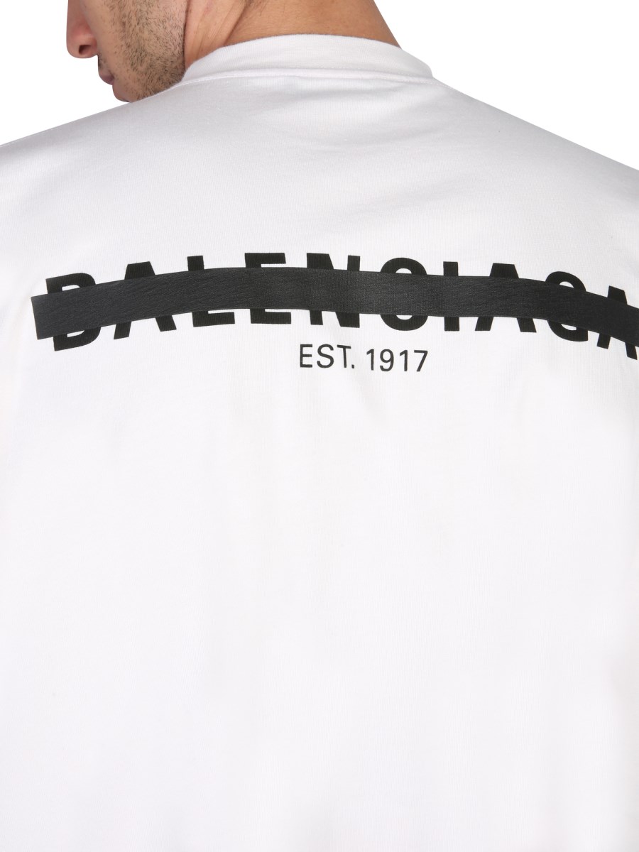 BALENCIAGA - STRIKE 1917 OVERSIZED COTTON T-SHIRT - Eleonora BALENCIAGA - STRIKE 1917 OVERSIZED COTTON T-SHIRT - Eleonora