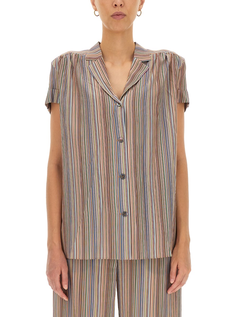 PAUL SMITH - SILK "SIGNATURE STRIPE" PAJAMA SHIRT - Eleonora Bonucci