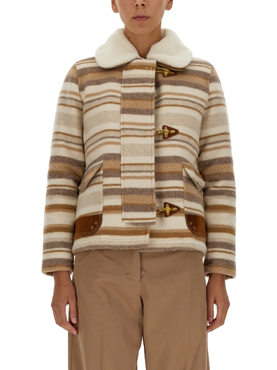 FAY - YARN-DYED WOOL BLEND THREE-HOOK JACKET - Eleonora Bonucci