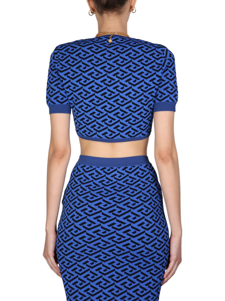 VERSACE - CUT-OUT SHORT CARDIGAN "LA GRECA" - Eleonora Bonucci