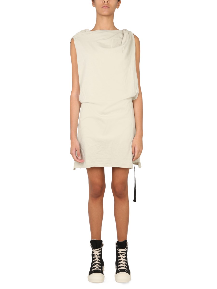 RICK OWENS DRKSHDW - COTTON MINI TOGA DRESS - Eleonora Bonucci