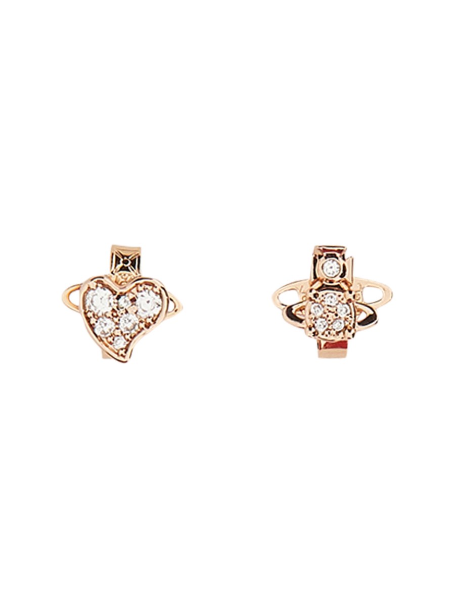 VIVIENNE WESTWOOD - BRANDITA STUD BRASS EARRINGS - Eleonora Bonucci