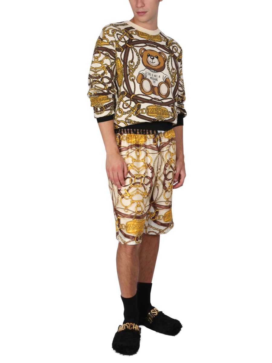 MOSCHINO - COTTON "TEDDY ON CHAIN" SWEATER - Eleonora Bonucci