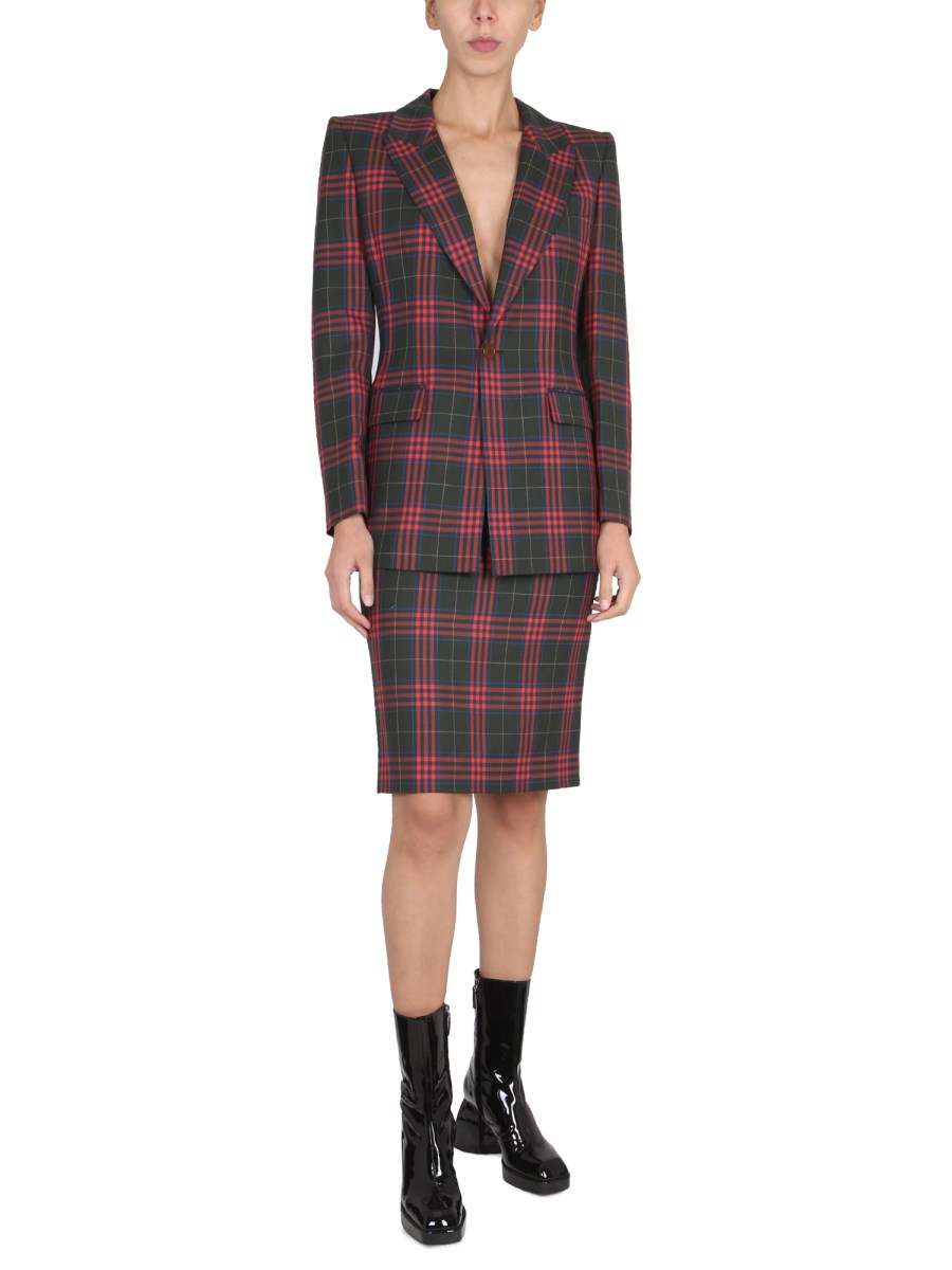 VIVIENNE WESTWOOD - SINGLE-BREASTED BLAZER WITH CHECK PRINT VIVIENNE WESTWOOD - SINGLE-BREASTED BLAZER WITH CHECK PRINT