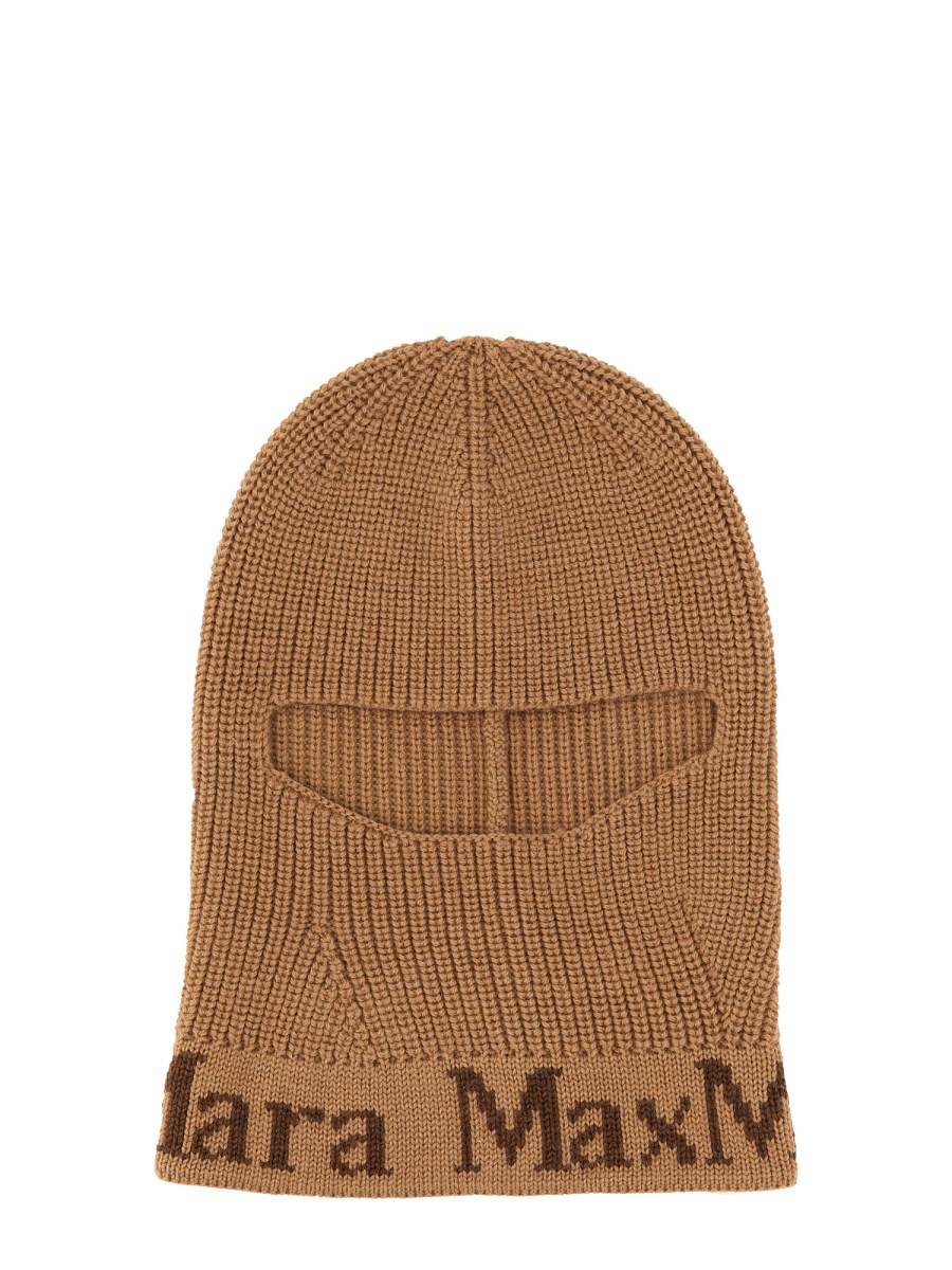 MAX MARA - WOOL BALACLAVA WITH LOGO - Eleonora Bonucci