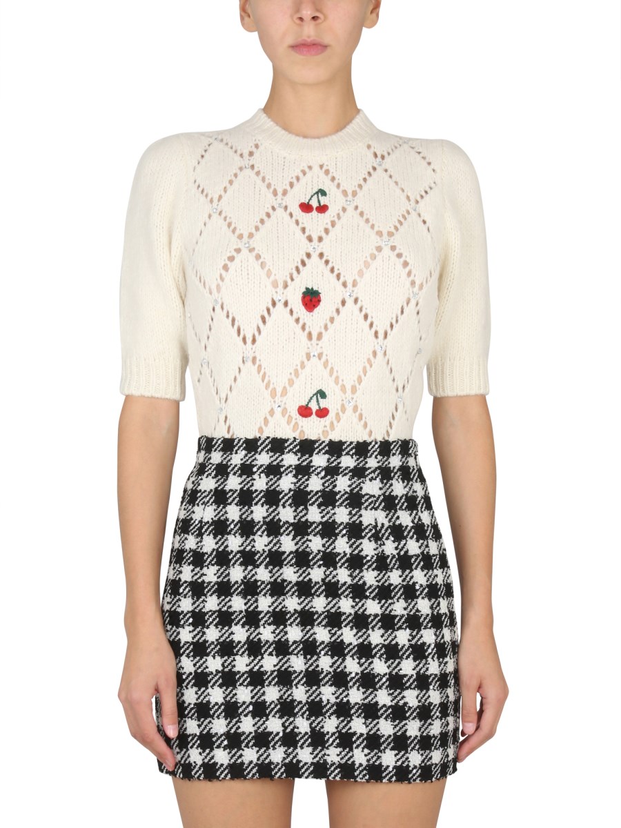 ALESSANDRA RICH - WOOL CROPPED SWEATER - Eleonora Bonucci