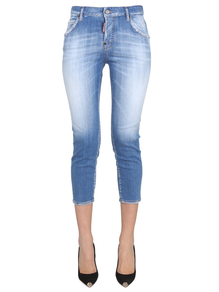 DSQUARED - COOL GIRL CROPPED COTTON DENIM JEANS - Eleonora Bonucci