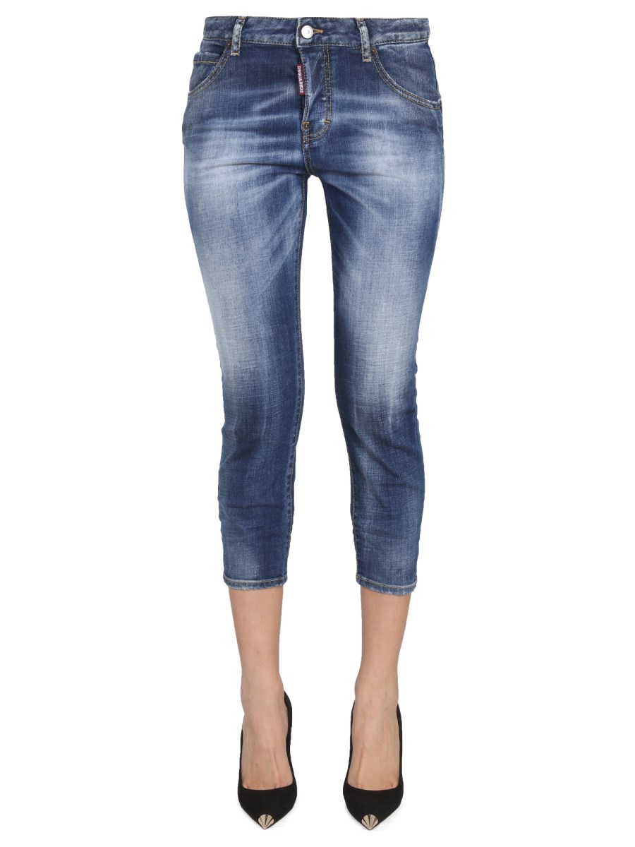 DSQUARED - COOL GIRL CROPPED COTTON DENIM JEANS - Eleonora Bonucci