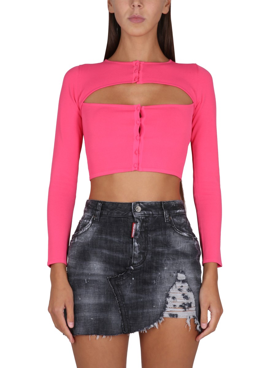 DSQUARED - BOTTONED-UP CRADY JERSEY - Eleonora Bonucci