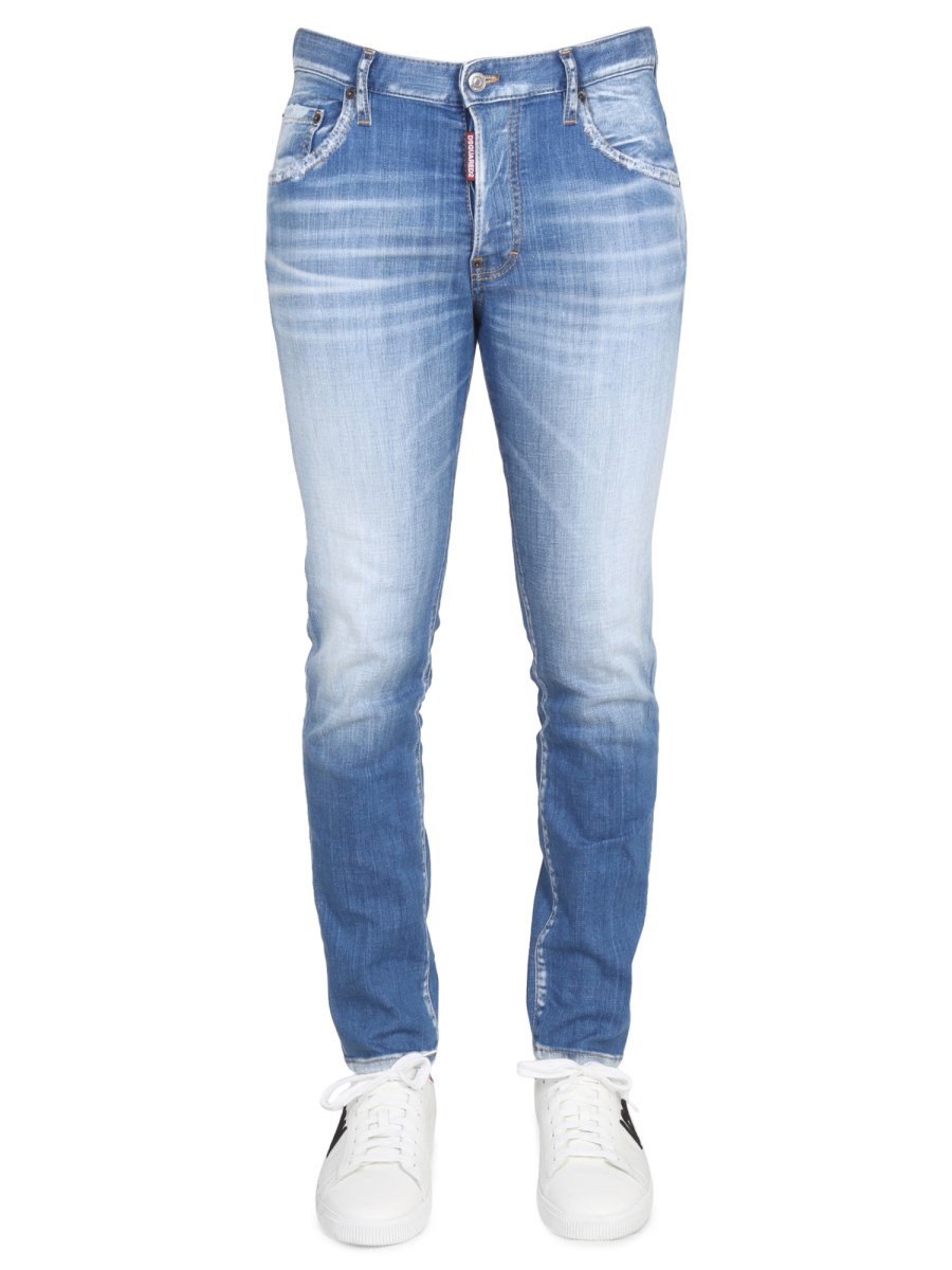 DSQUARED - COTTON DENIM SKATER JEANS - Eleonora Bonucci