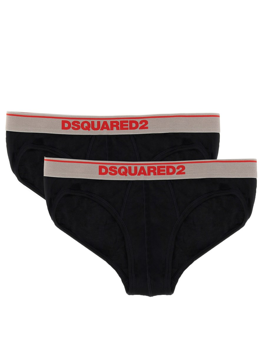 DSQUARED - PACK OF TWO LOGO BRIEFS - Eleonora Bonucci