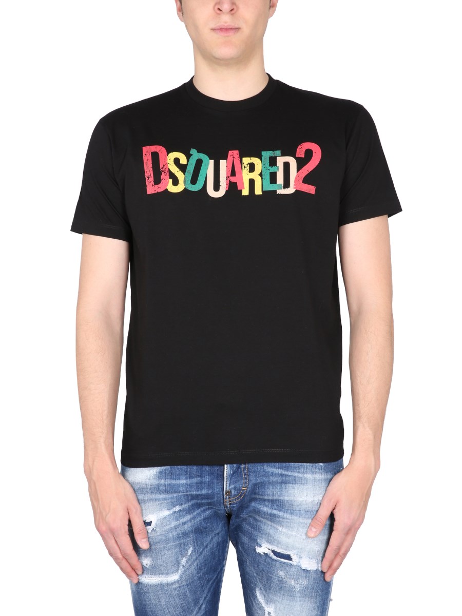 DSQUARED - T-SHIRT IN COTONE CON STAMPA LOGO - Eleonora Bonucci