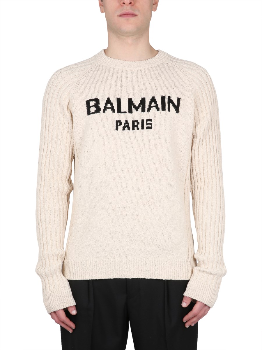 BALMAIN - COTTON LOGO EMBROIDERY JERSEY - Eleonora Bonucci