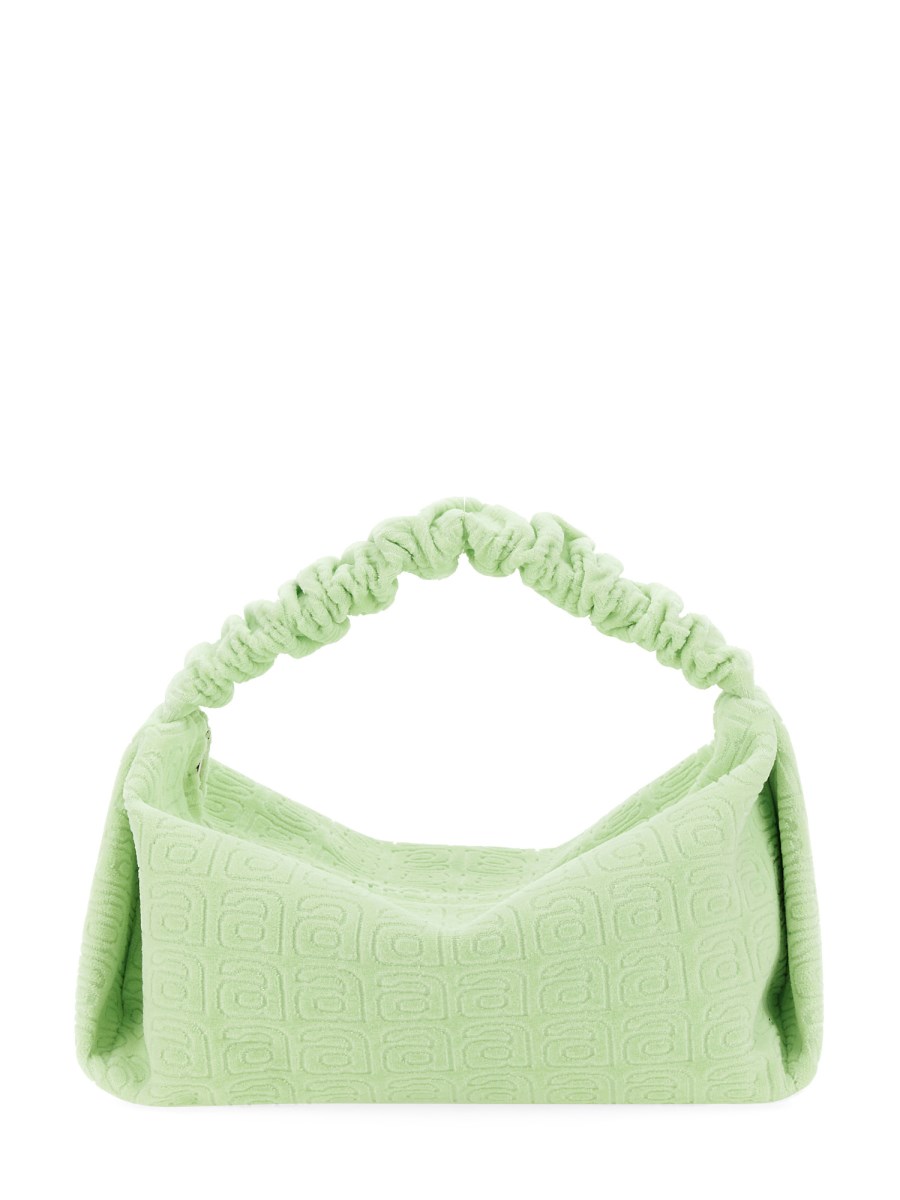 ALEXANDER WANG - MINI VELUR SCRUNCHIE BAG WITH JACQUARD LOGO - Eleonora ...