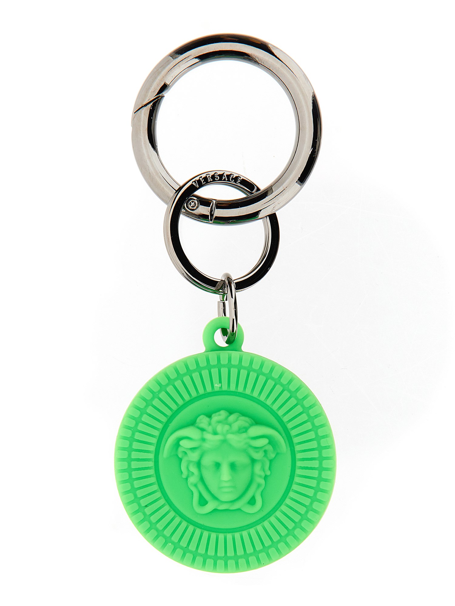 Versace Medusa-logo Round Keychain In Green | ModeSens
