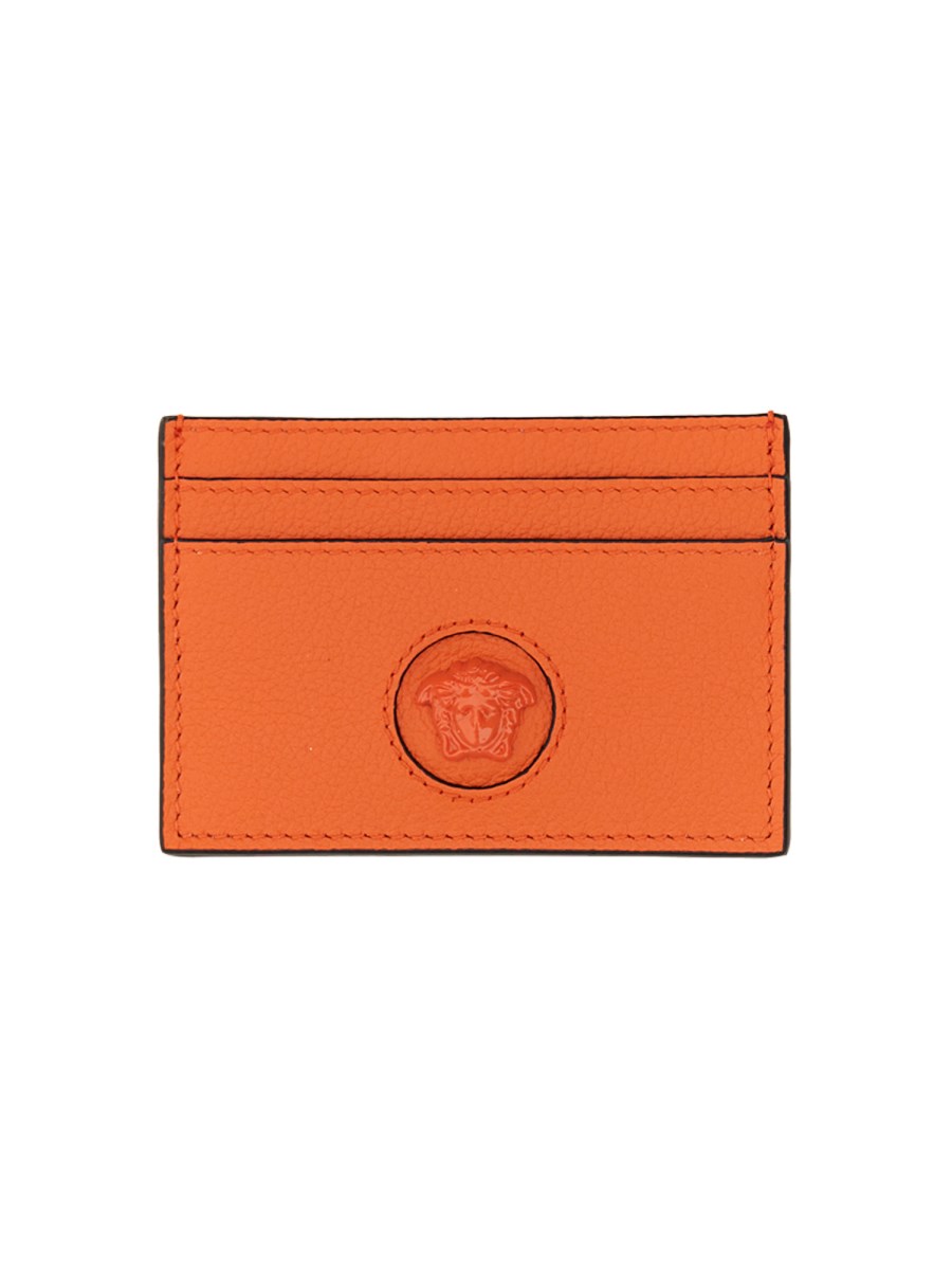 VERSACE - LA MEDUSA HAMMERED LEATHER CARD HOLDER - Eleonora Bonucci