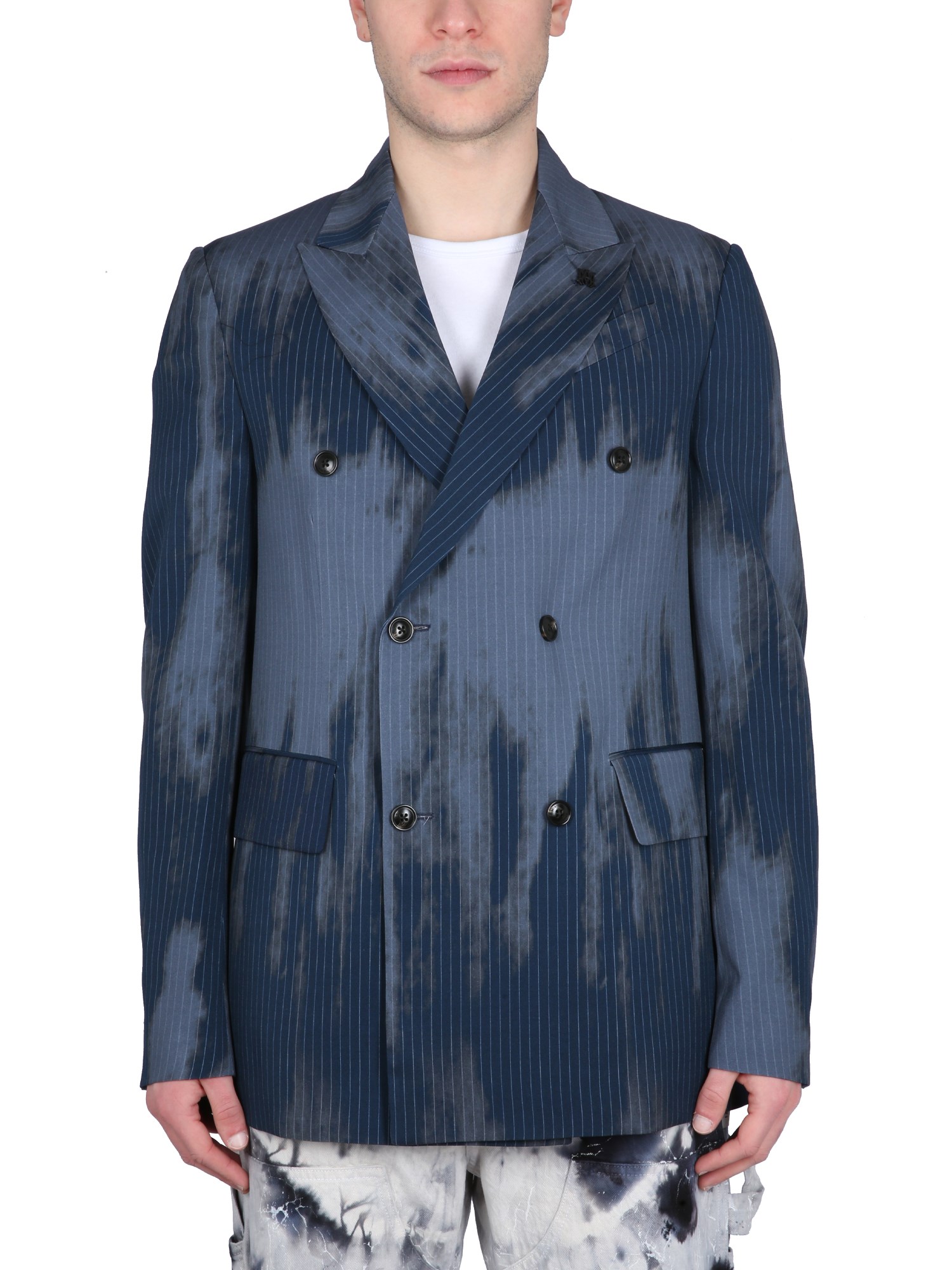 Amiri Relaxed Db Pinstripe Blazer Jacket In Blue | ModeSens