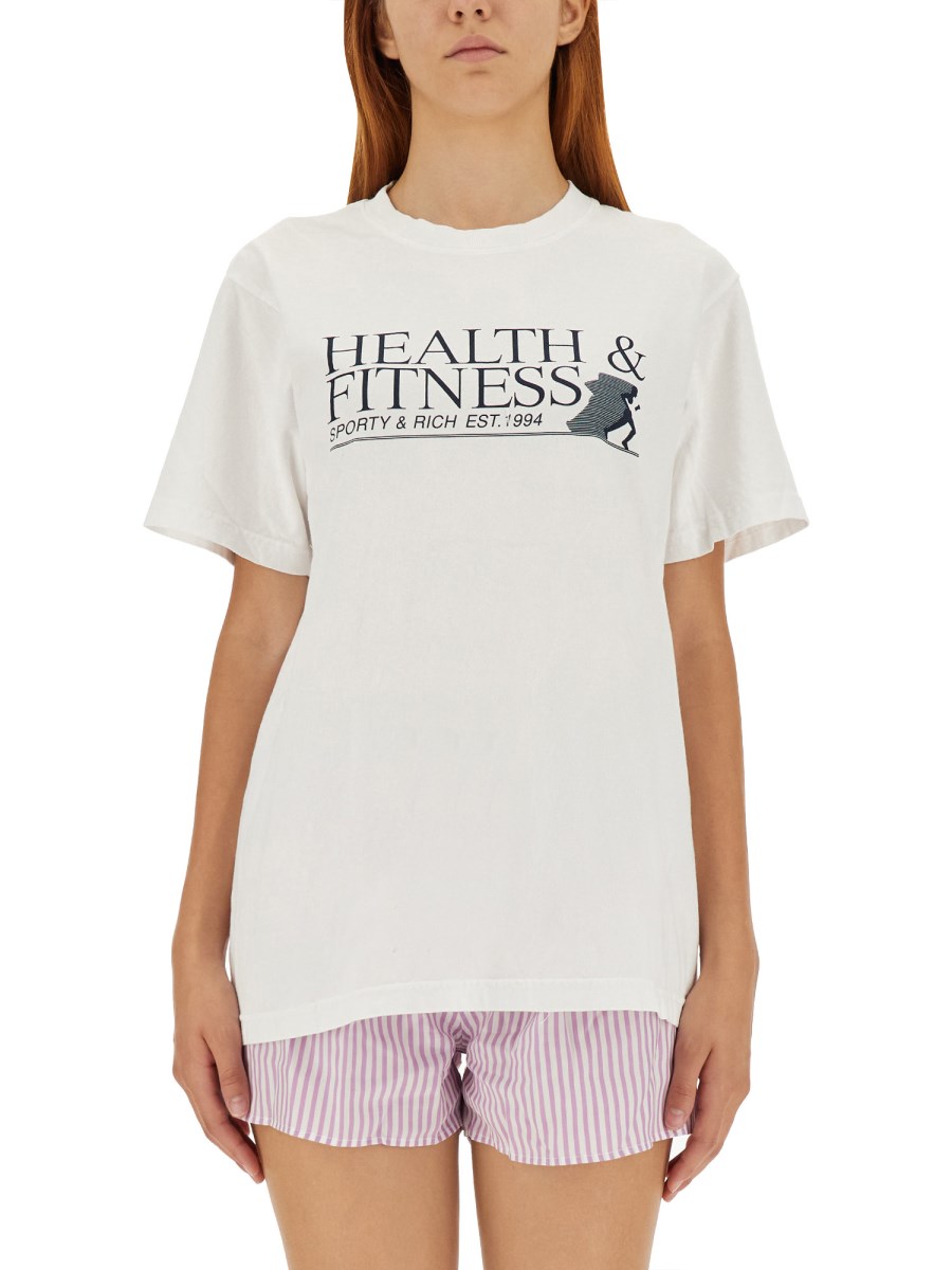 SPORTY&RICH - COTTON JERSEY T-SHIRT WITH LOGO PRINT - Eleonora Bonucci