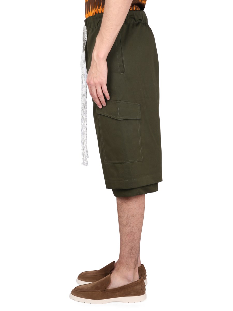 WALES BONNER - XALAM COTTON BERMUDA SHORTS - Eleonora Bonucci WALES BONNER - XALAM COTTON BERMUDA SHORTS - Eleonora Bonucci