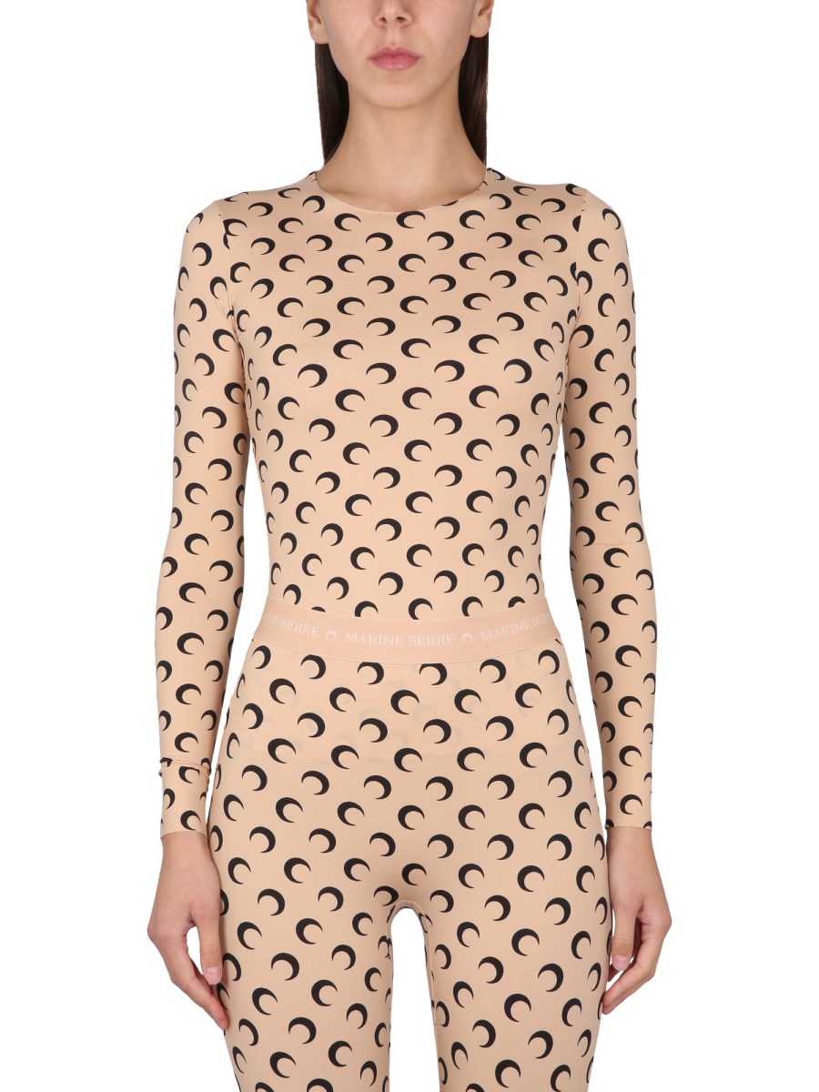 MARINE SERRE - "SECOND SKIN MOON" STRETCH JERSEY TOP - Eleonora Bonucci