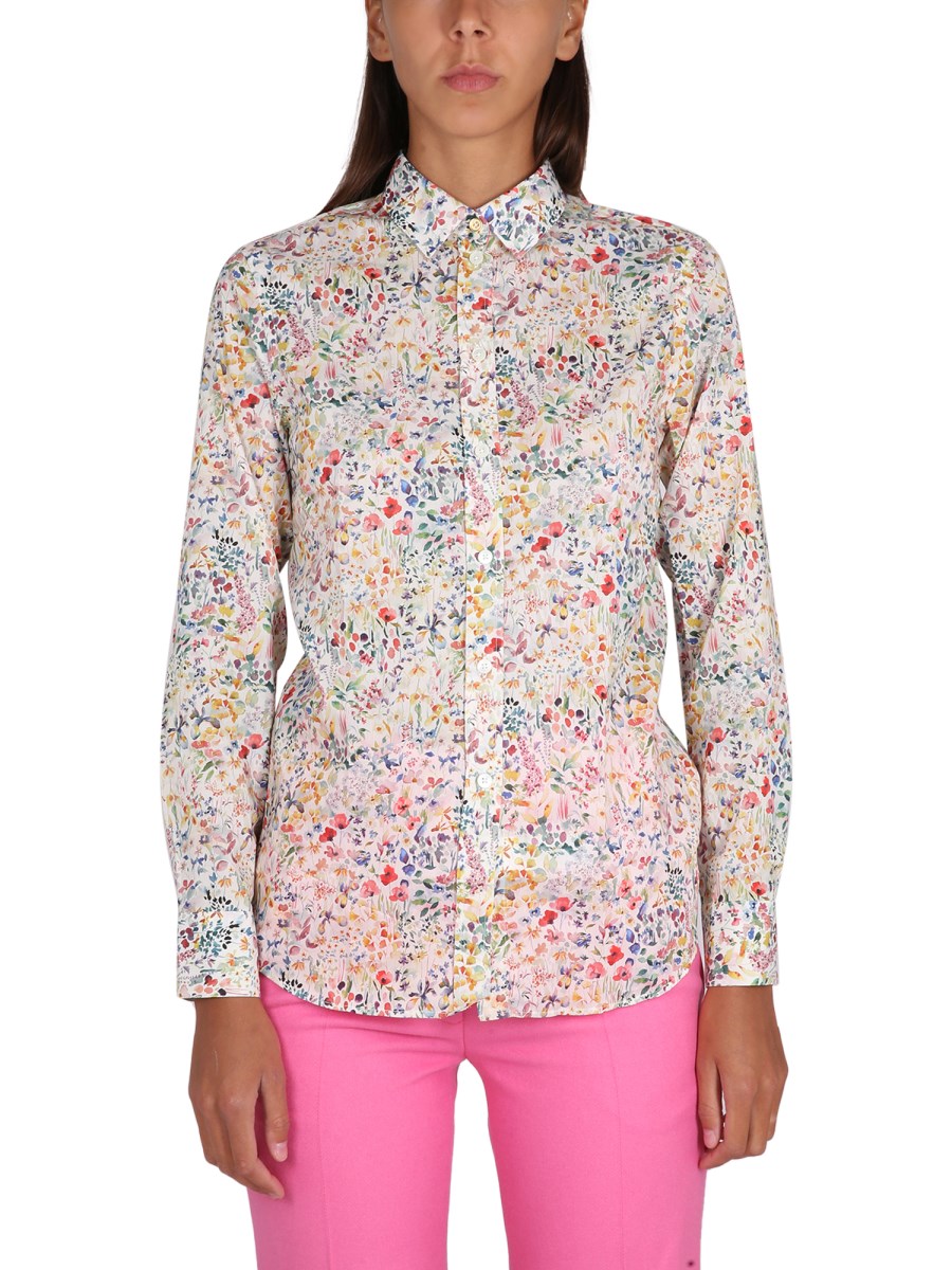 PAUL SMITH - COTTON POPLIN SHIRT WITH LIBERTY PRINT - Eleonora Bonucci