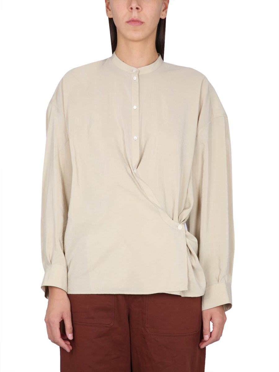 LEMAIRE - TWISTED SHIRT WITH MANDARIN COLLAR - Eleonora Bonucci