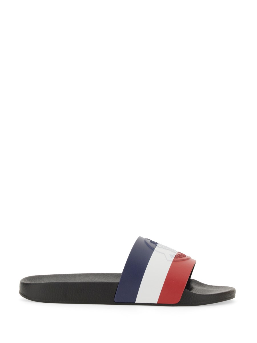 MONCLER - BASILE SLIDE RUBBER SANDAL WITH LOGO - Eleonora Bonucci