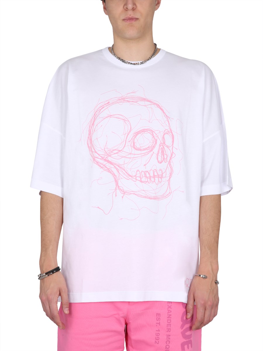 ALEXANDER McQUEEN - COTTON JERSEY "SILHOUETTE SKULL" T-SHIRT - Eleonora ...