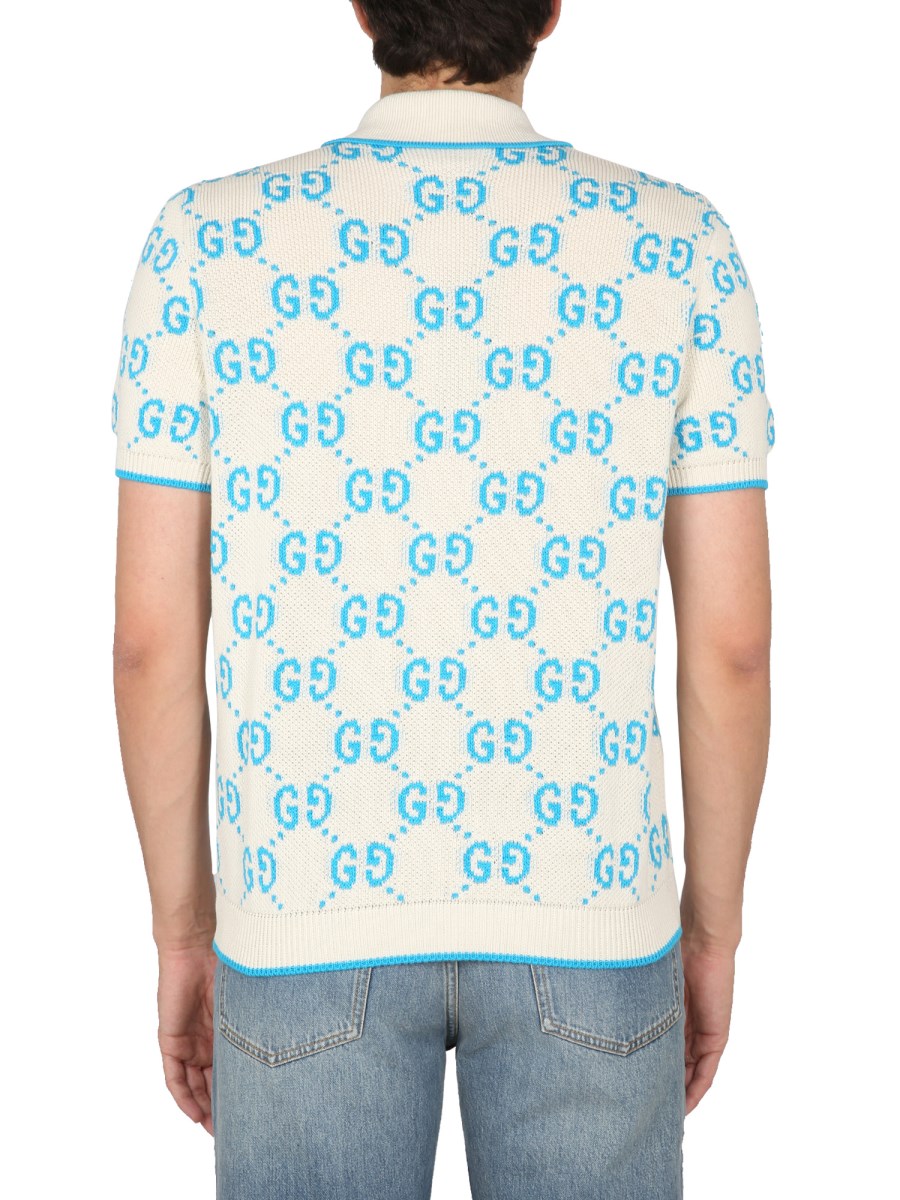 GUCCI - COTTON KNIT GG POLO SHIRT - Eleonora Bonucci GUCCI - COTTON KNIT GG POLO SHIRT - Eleonora Bonucci