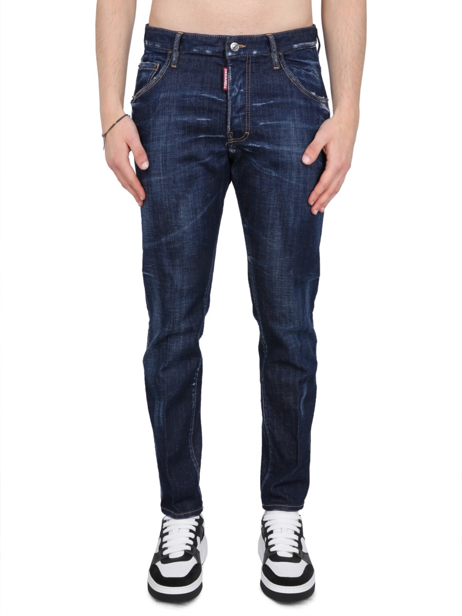 DSQUARED - COTTON DENIM SKATER FIT JEANS - Eleonora Bonucci