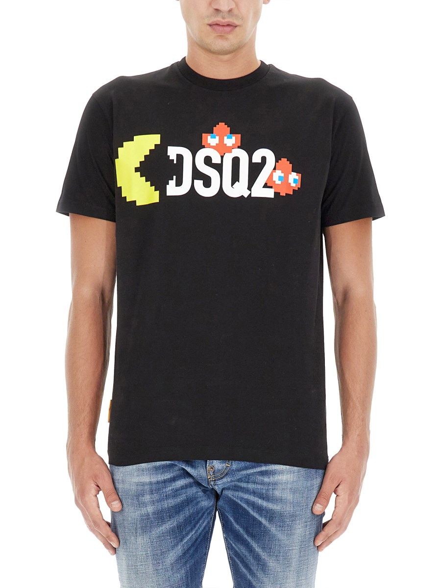 DSQUARED - DSQUARED X PAC-MAN COTTON T-SHIRT - Eleonora Bonucci
