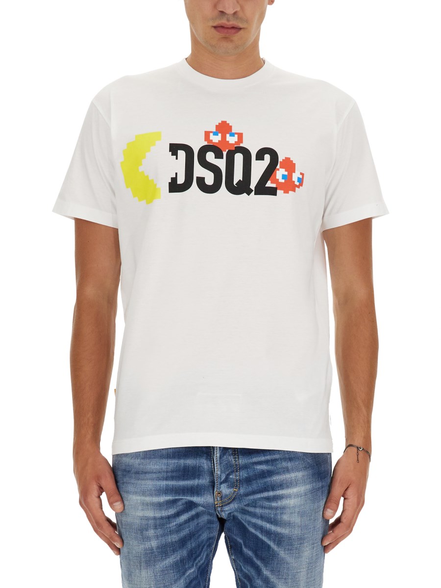 DSQUARED - DSQUARED X PAC-MAN COTTON T-SHIRT - Eleonora Bonucci